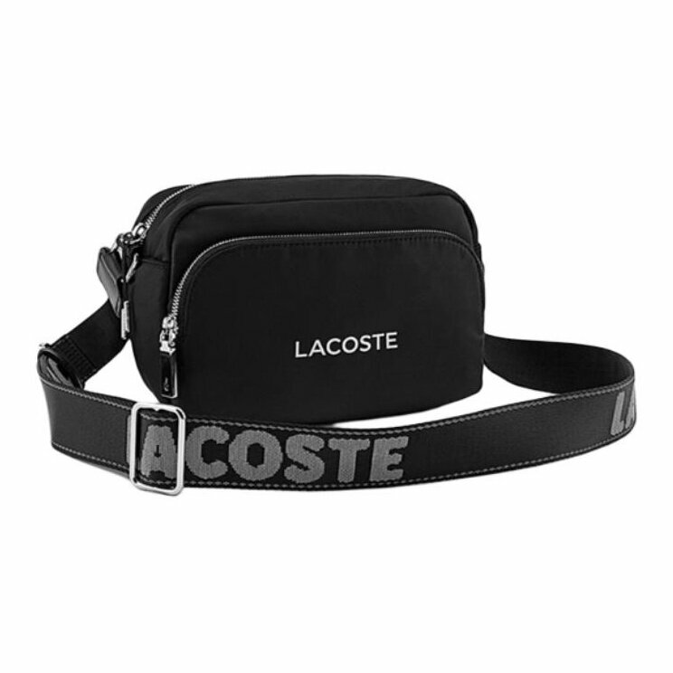 Сумка LACOSTE, фактура тиснение, черный — фото 1