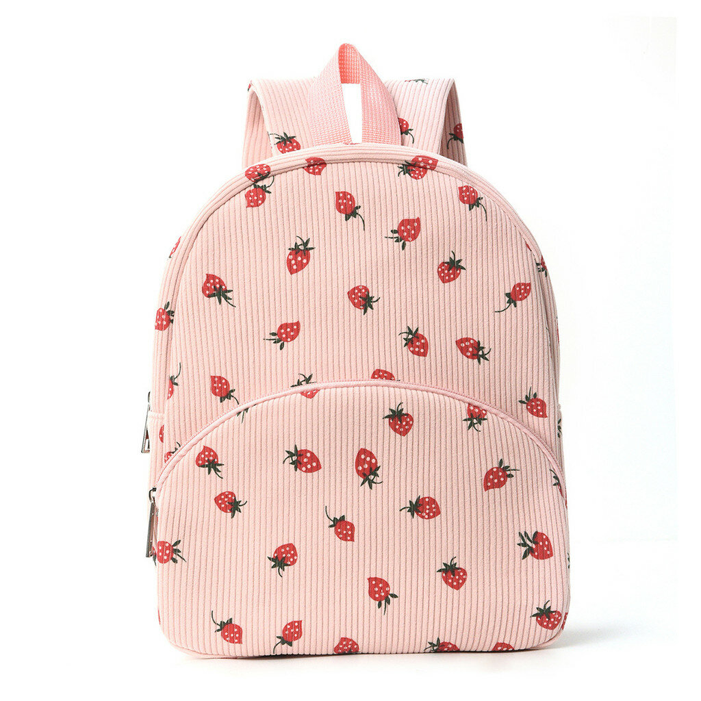 Рюкзак школьный flying hong pink chenille casual с противоизносостойкой оксфорд тканью для повседневных мероприятий pink strawberry