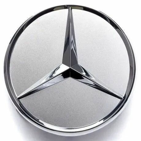 Заглушка колеса Mercedes 75 мм — комплект 4 шт, декоративная фиксированная крышка из прочного пластика для ступицы