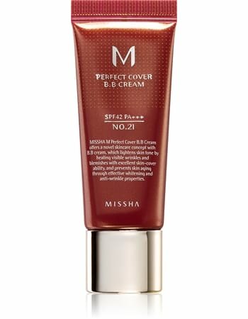 Тональный крем Missha M Perfect Cover, оттенок No. 21 Light Beige SPF 42/PA+++, 20 мл