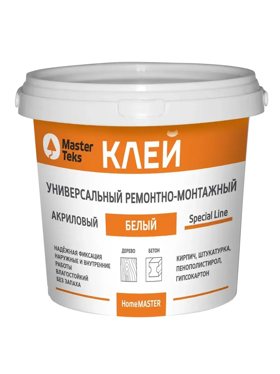 Клей акриловый MasterTeks ремонтно-монтажный белый 1.7 кг