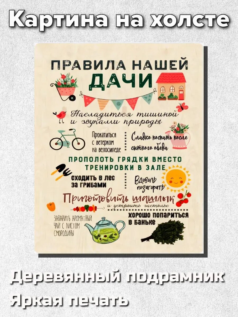 Картина (постер) на стену на холсте 44х55см