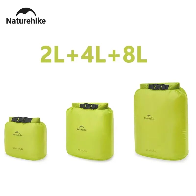 Naturehike Набор водонепроницаемых мешков 2л+4л+8л, зеленый