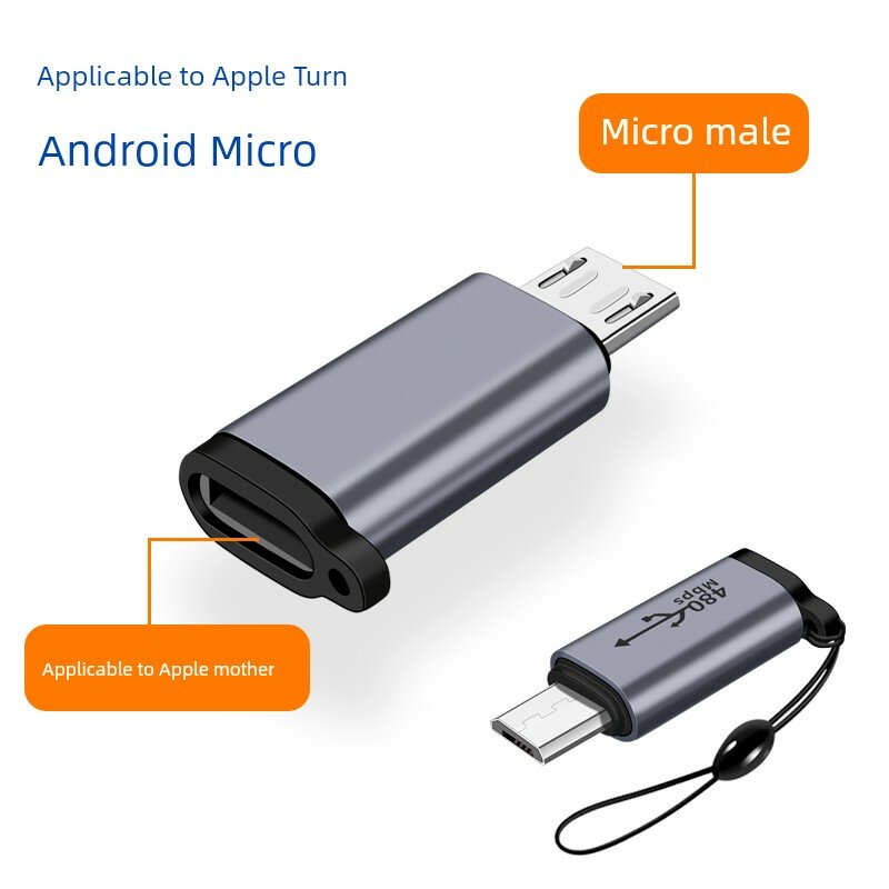 Адаптер Micro USB Male к Apple Lightning Female для зарядки iPhone - универсальный конвертер кабеля 10 см