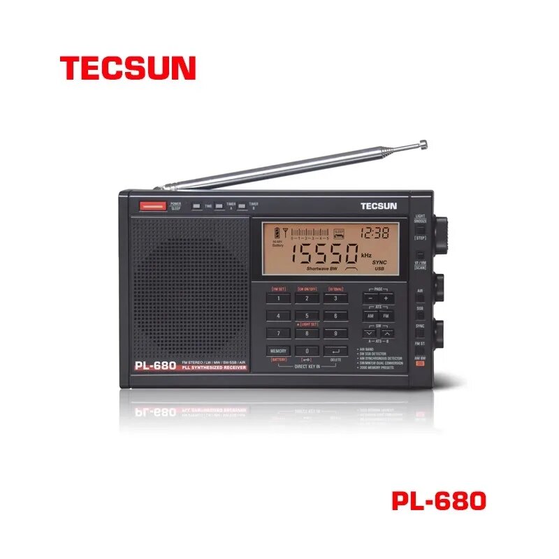 Tecsun PL-680 Радио FM Цифровая настройка Полнодиапазонный FM/MW/SBB/PLL синтезированный Стерео Радиоприемник Портативный динамик Автоматический сон