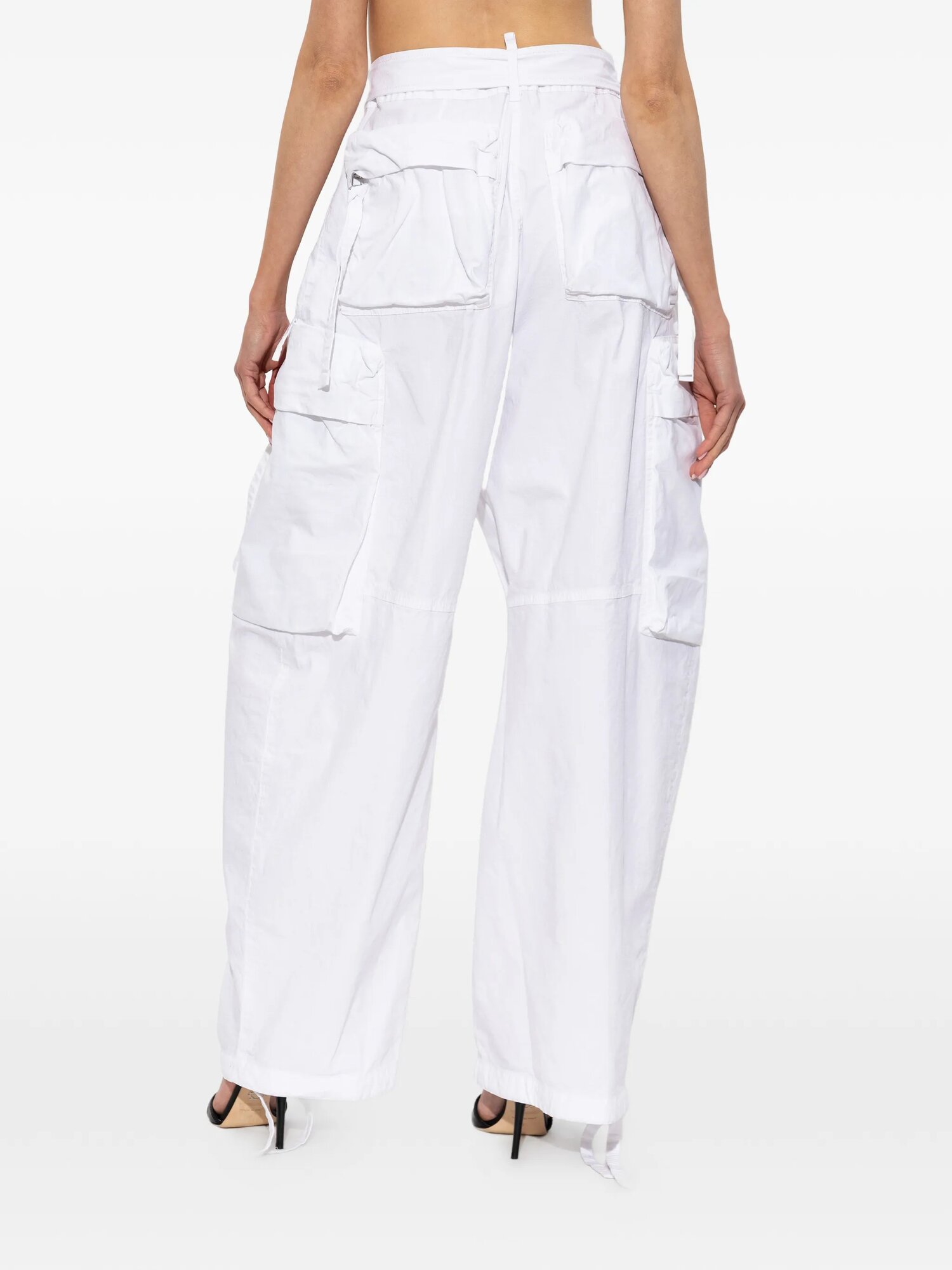 Брюки карго DSQUARED2 Belted cargo-pocket trousers, размер 38, бежевый/белый — фото 1