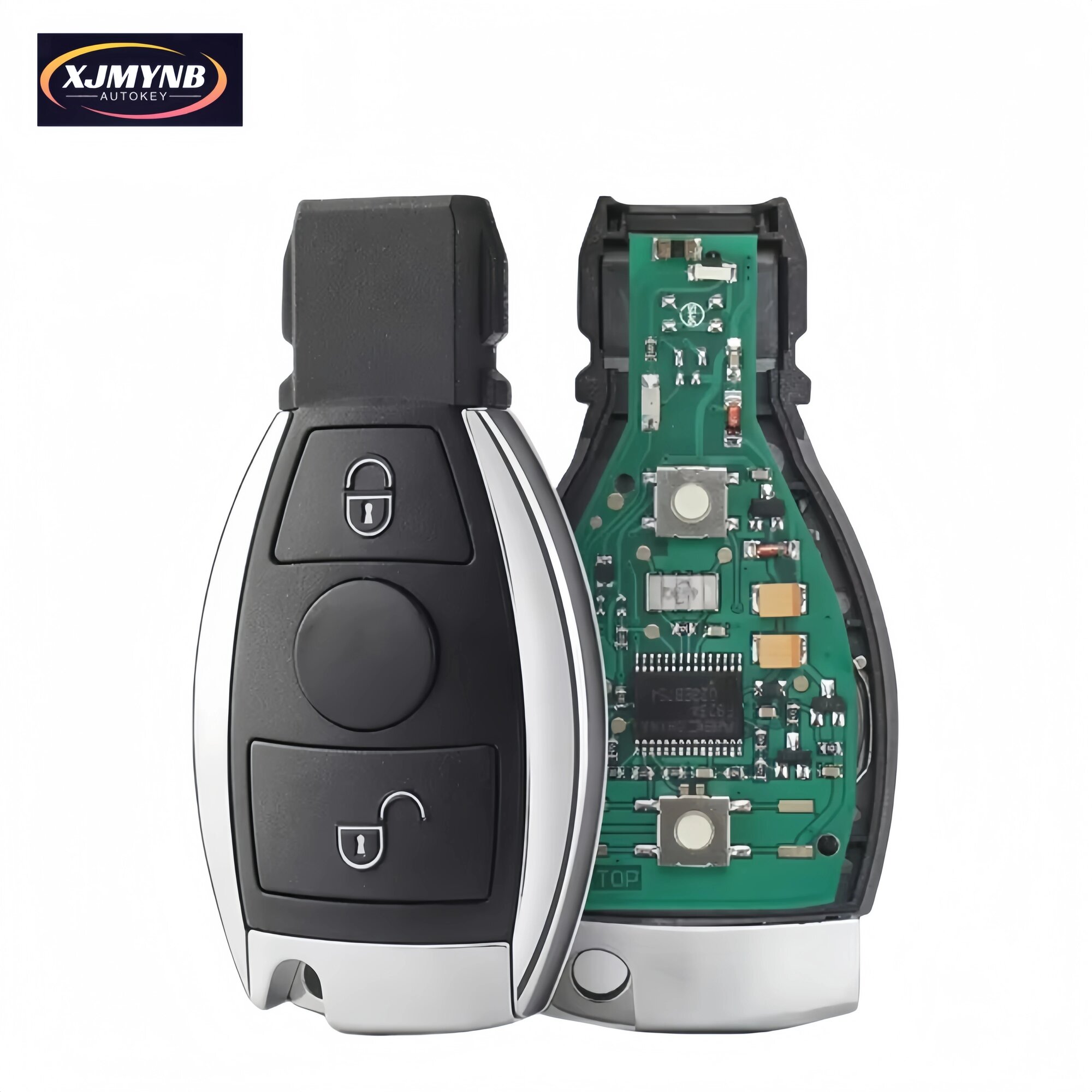 XJMYNB 315/433 МГц Умный дистанционный автомобильный ключ для Mercedes Benz A B C 2 Buttons, 433 MHz