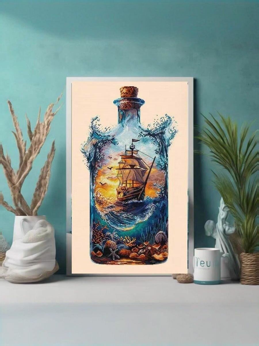 Набор для вышивки Amishop "Пойманный ветром"14CT Aida, 165 x 297 стежков, 30 x 54 см, 43 цветов