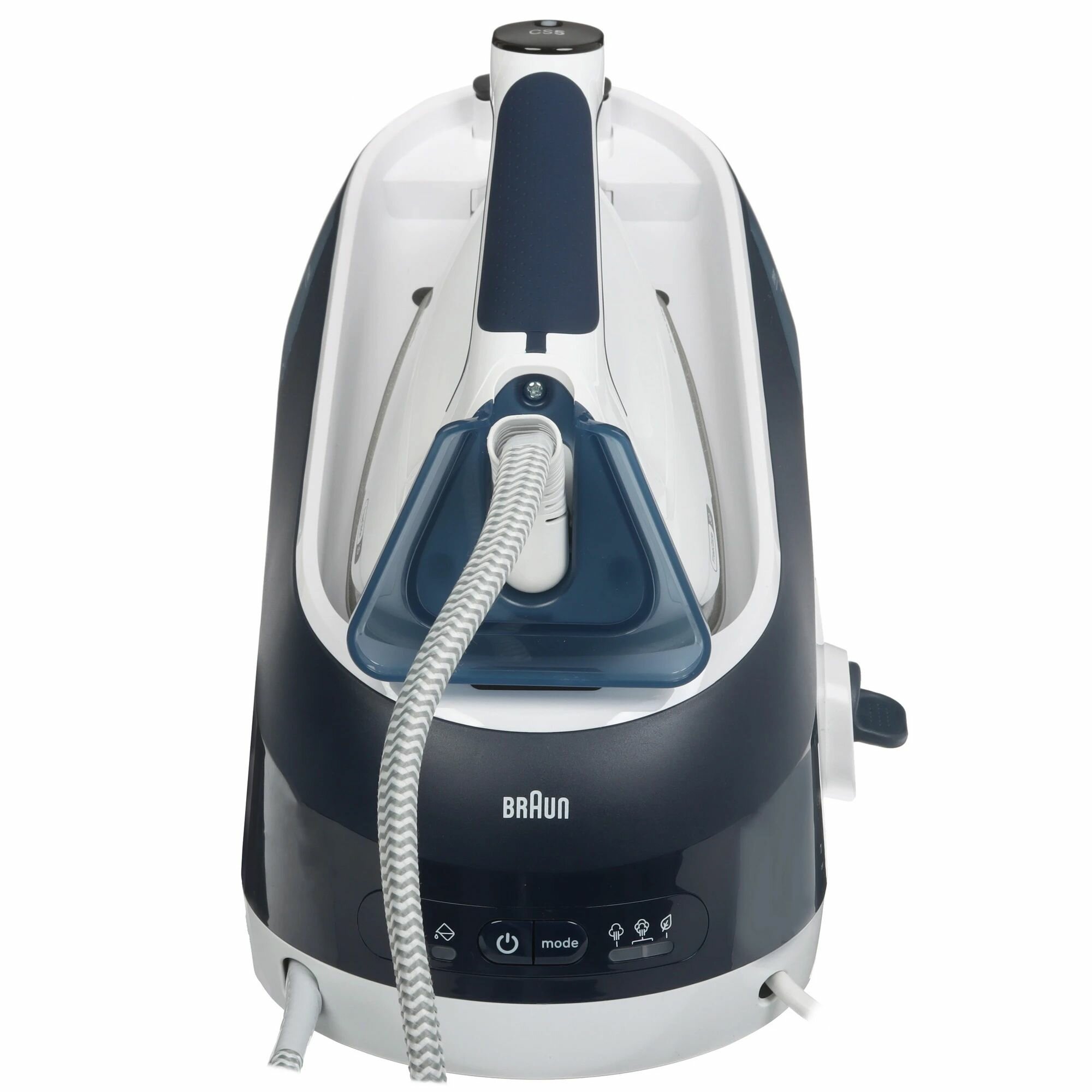 Парогенератор Braun CareStyle 5 IS5245BL, 2400 Вт, паровой удар 480 г/мин, подошва Eloxal 3D Plus, синий/белый — фото 1