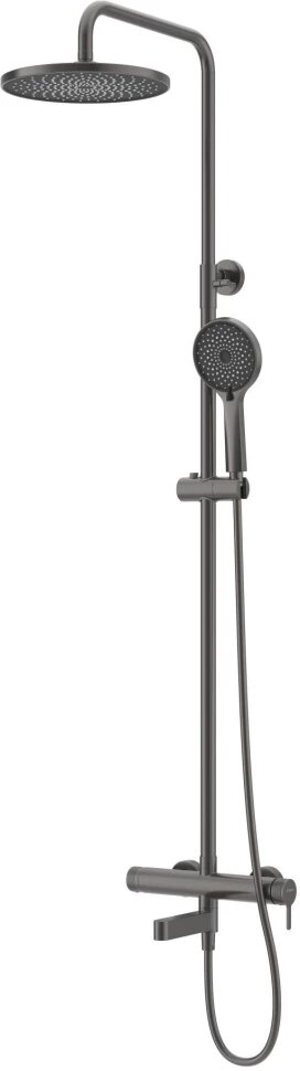 Душевая система BelBagno Delta 2.0 DEL2.0-VSCM-GM 253 мм, со смесителем, оружейная сталь матовый