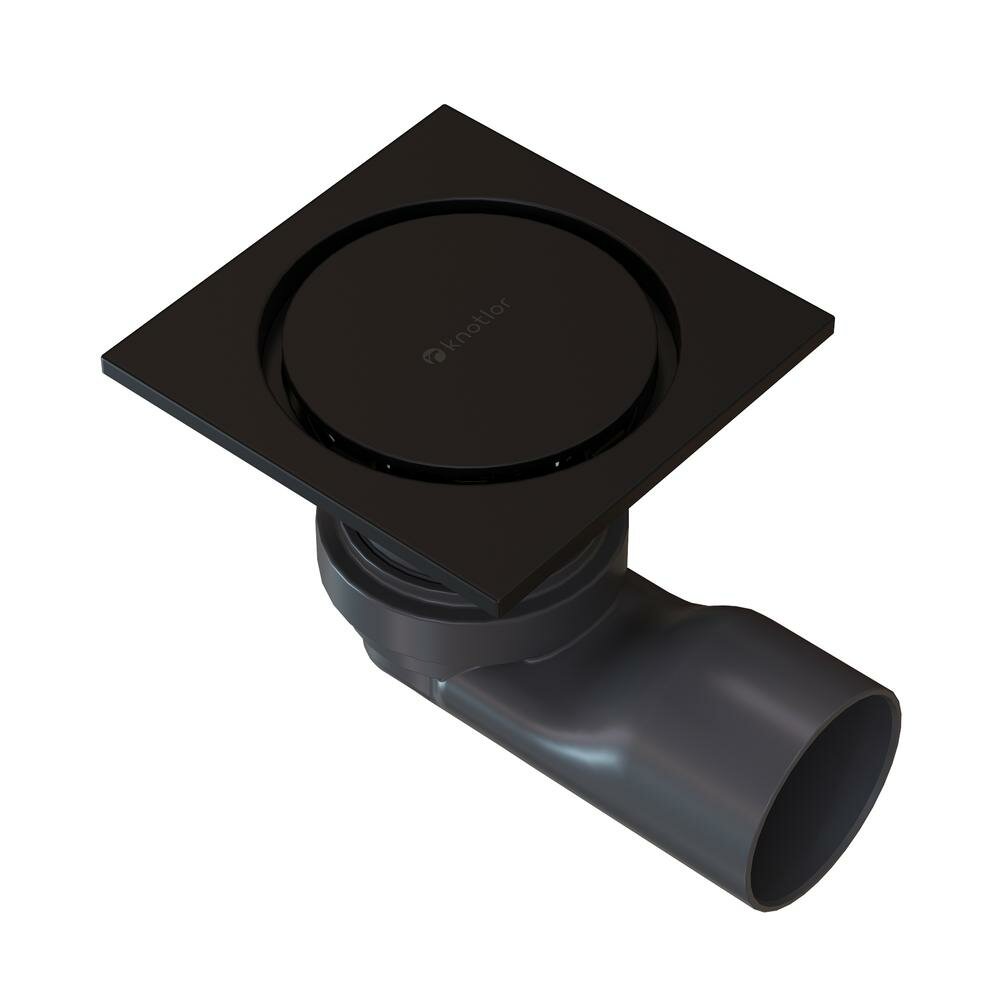 Душевой трап точечный Knotlor SDSC100BL, матовый черный