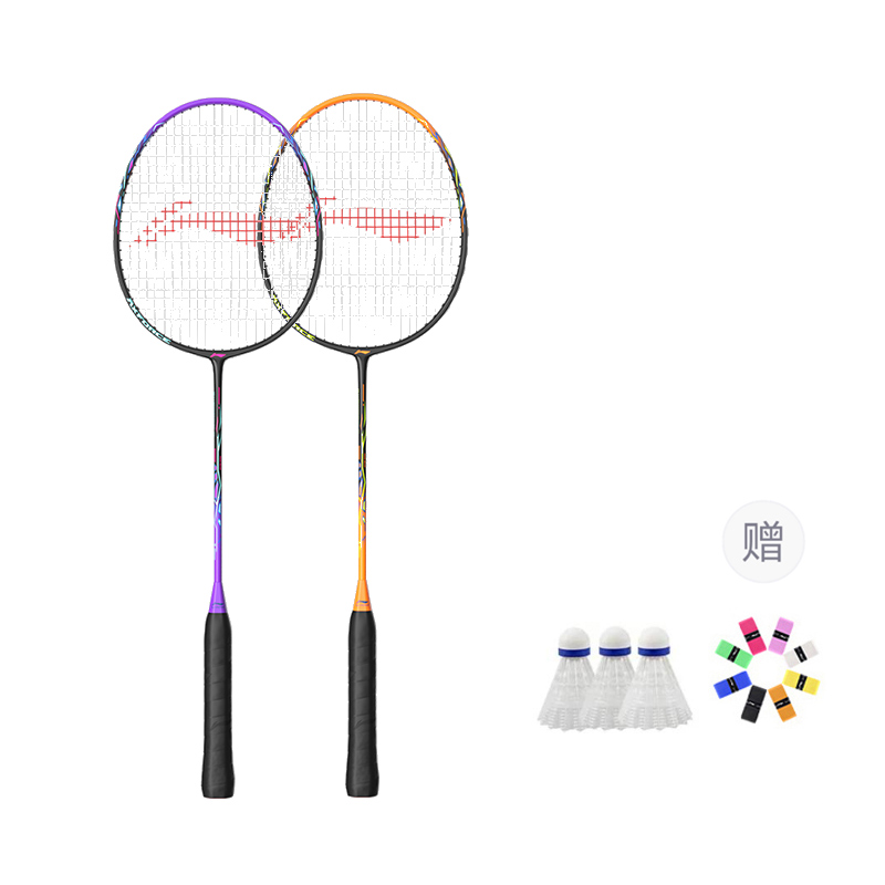 Ракетки для бадминтона унисекс Li Ning Thunder 9 Carbon Aluminum, комплект из двух ракеток, 675 мм