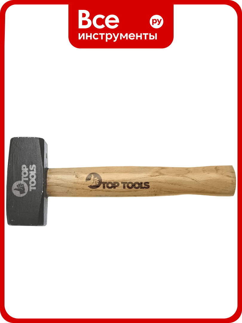 Кувалда Top Tools 02A010, квадратная, деревянная рукоять, 1000г