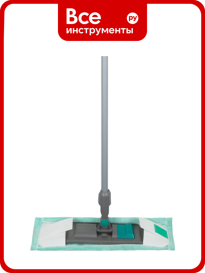 Швабра NV NV-MOP400G, ручка металл, с плоским мопом, 40 см, зеленая