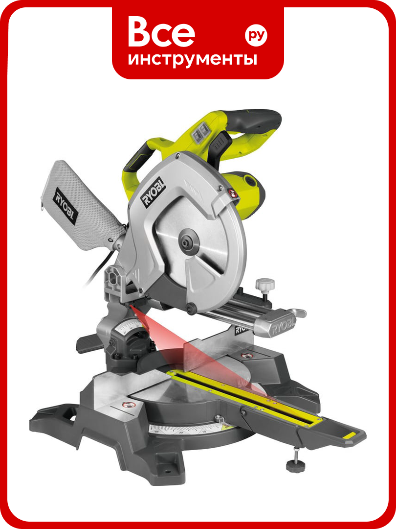 Торцовочная пила Ryobi EMS254L 5133001202, для прямой, для максимальной визуализации