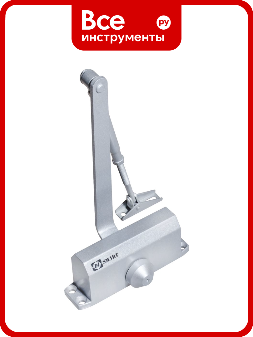 Доводчик DOORLOCK DL SMART серебристый, механико‑гидравлический, противопожарный, верхний монтаж
