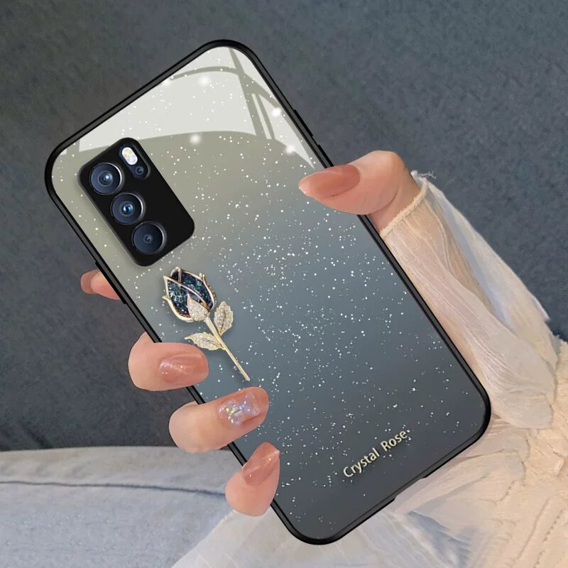Чехол для телефона OPPO Reno 10 Pro с звездным синим тюльпаном для защиты мобильного устройства