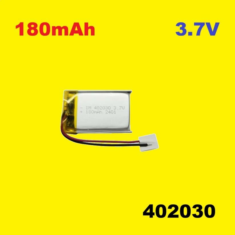 Аккумулятор 402030 180mAh 3.7V Li-Pol Battery батарея c голыми проводами, запчасти батарейка LI-PO для приборов, электроники N141