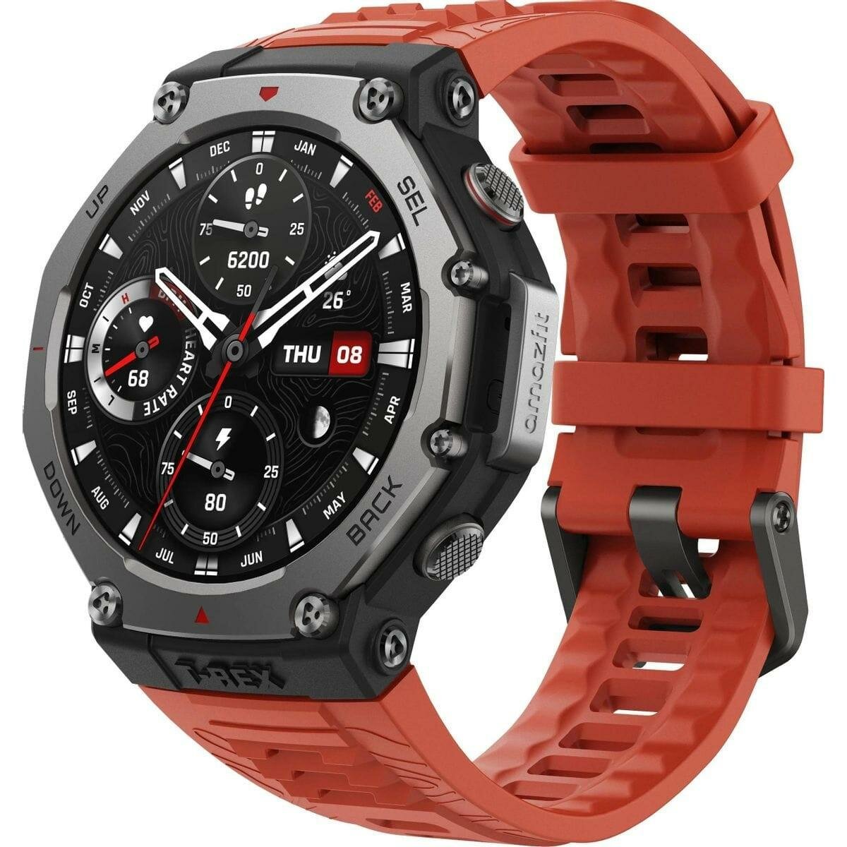 Смарт-часы AMAZFIT T-Rex 3 A2323, 48.5мм, 1.5", красный/темно-серый [6970100374940]