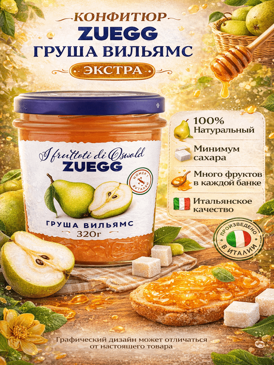 Конфитюр ZUEGG Груша Вильямс, экстра, 320г