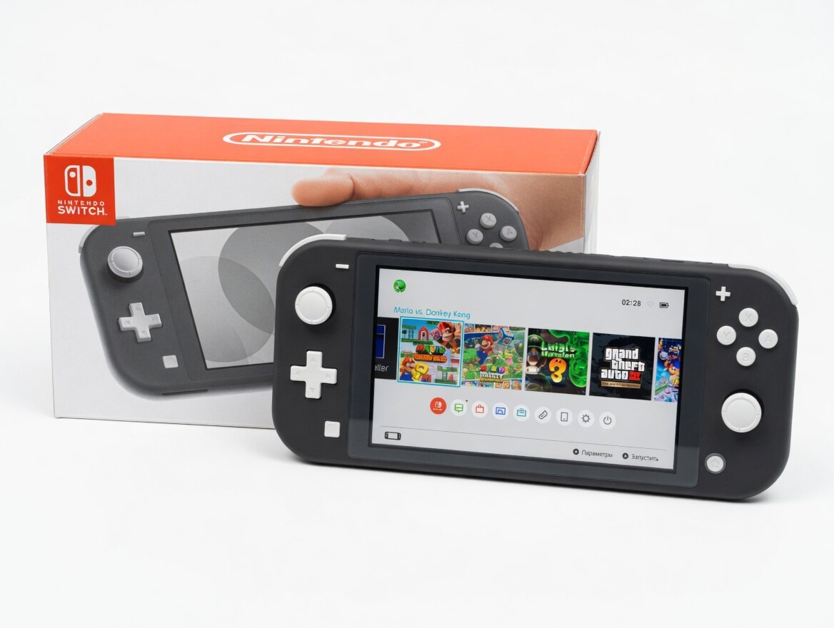 Nintendo Switch Lite (нинтендо свич лайт) Gray 128gb с играми