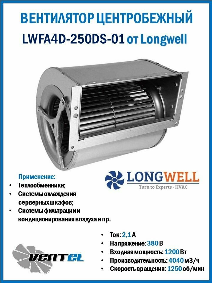 Вентилятор Longwell LWFA4D-250DS-01 центробежный