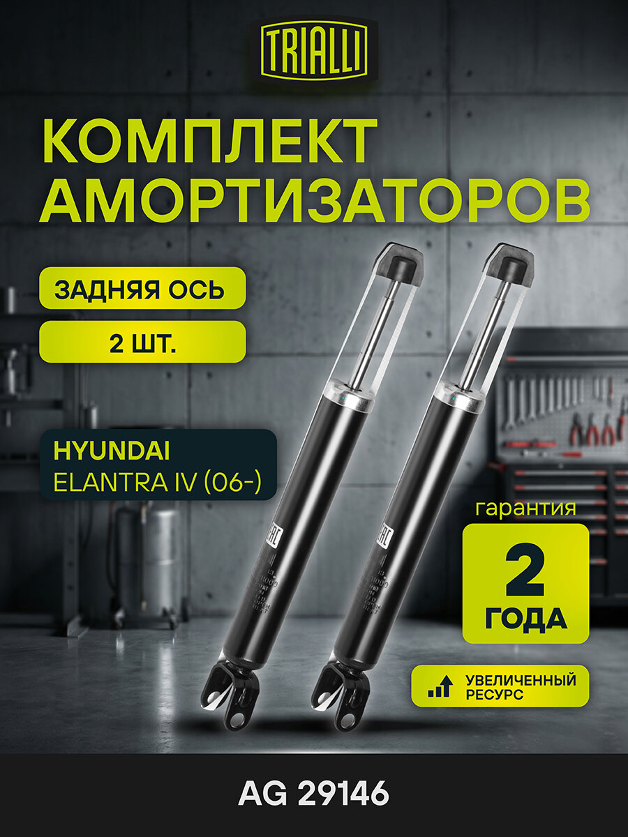 Комплект амортизаторов для автомобилей Hyundai Elantra IV (06-) задние 2 шт. AG 29146 TRIALLI