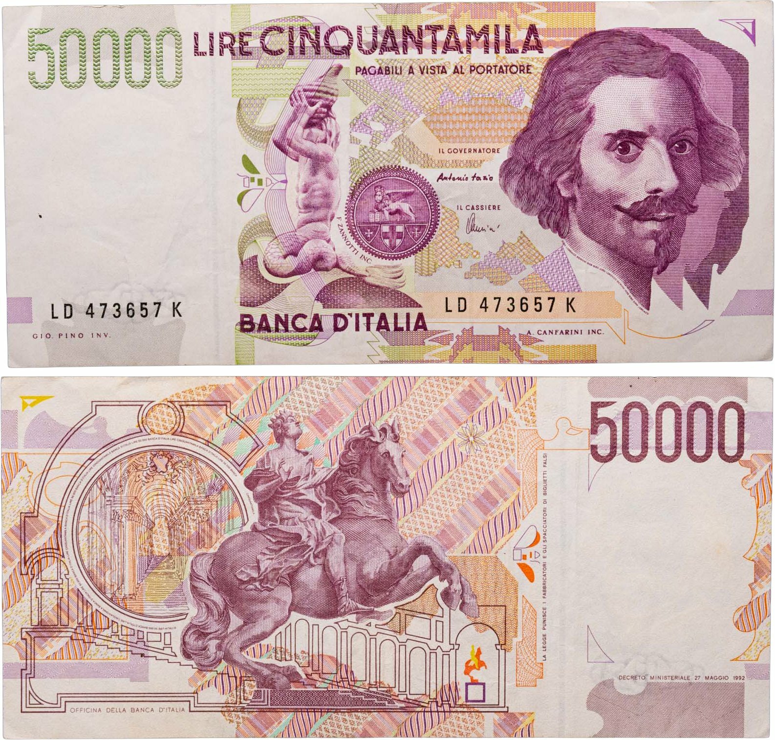 Италия 50000 лир 1992