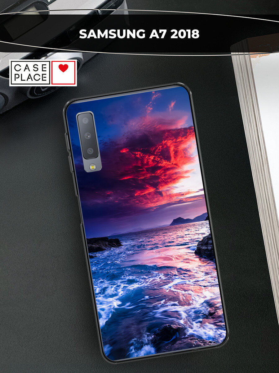 Чехол на Samsung Galaxy A7 2018 / Самсунг Галакси А7 2018 с принтом Волны 1