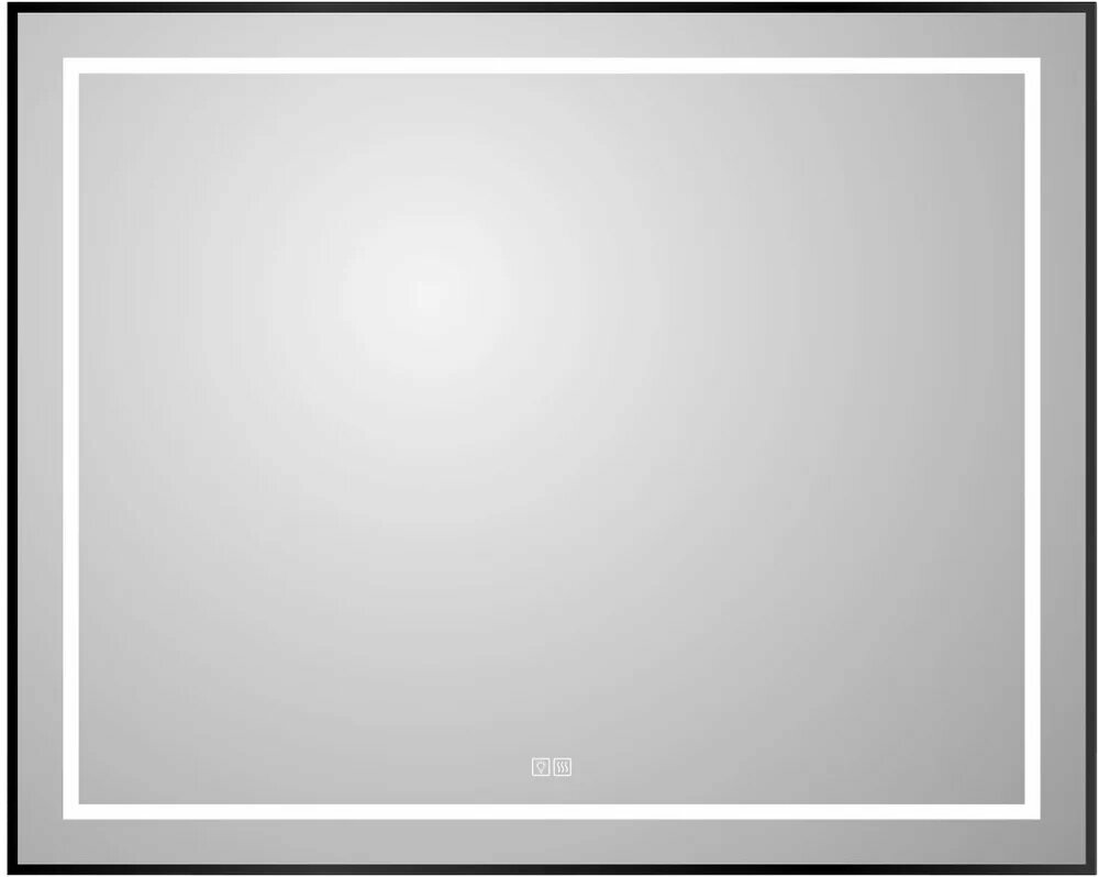 Зеркало BelBagno Kraft 80x100 со светодиодной подсветкой, с подогревом, 100 см, с сенсорным управлением, черное, в современном стиле