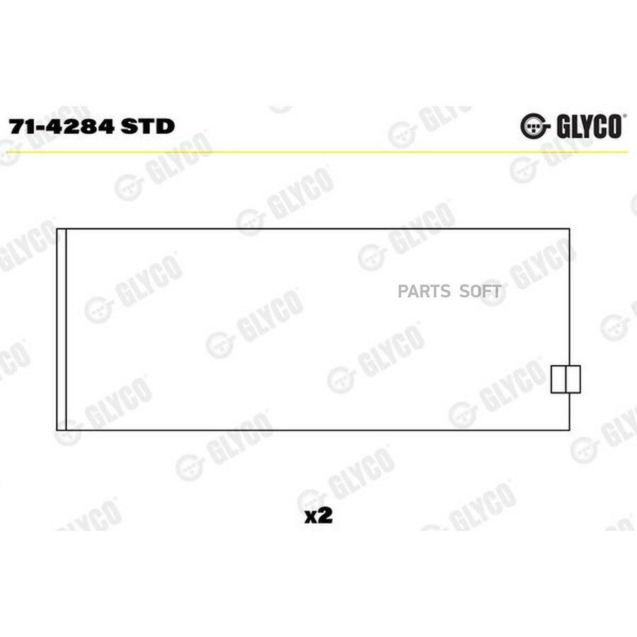Вкладыши шатунные пара STD !\Iveco Stralis xxx-24/26/32. E30/34/38(8460.21/41) от официального дистрибьютора, GLYCO, артикул 714284STD