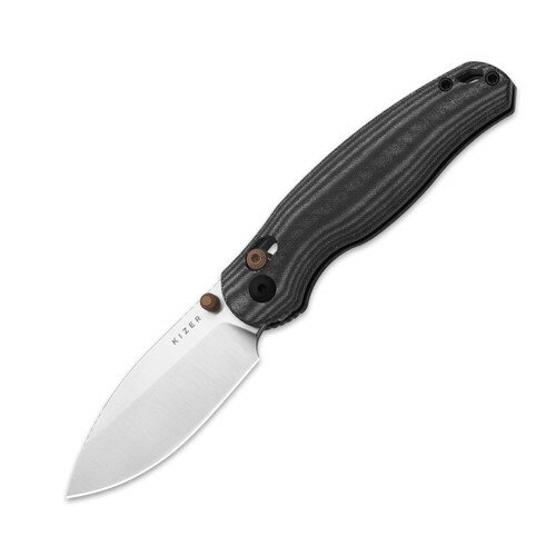 Складной нож Kizer Phoca CD, сталь 14C28N, рукоять микарта, серый