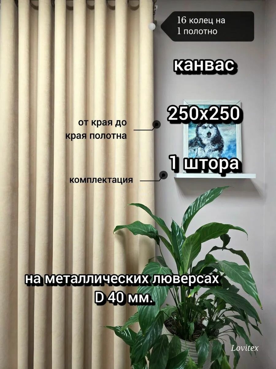 250х250 1 шт. Канвас на люверсах
