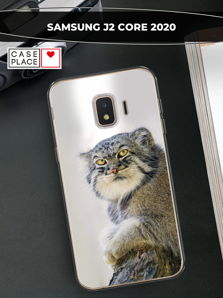 Чехол на Samsung Galaxy J2 Core (2018/2020) / Самсунг Галакси J2 Core (2020) с принтом Кот манул 1
