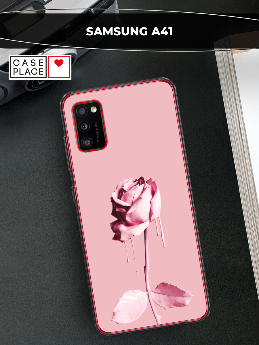 Чехол на Samsung Galaxy A41 / Самсунг Галакси А41 с принтом Роза в краске