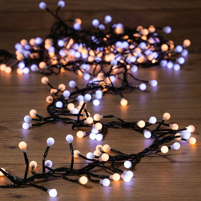 Гирлянда светодиодная "Мишура LED" 3м 288LED бел./тепл. бел. 18Вт 220-240В IP20 провод ПВХ темн. зел. Neon-Night 303-608