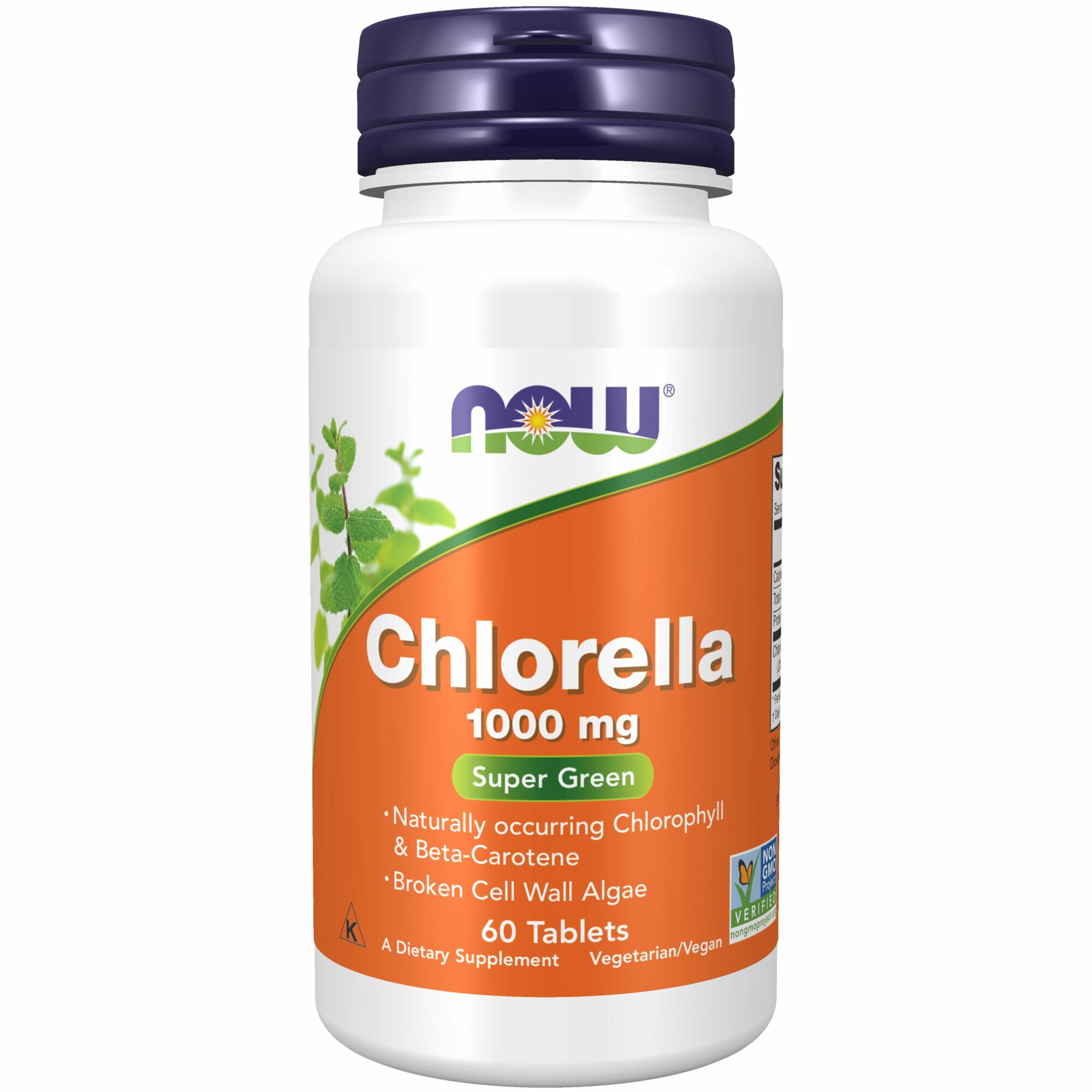 Хлорелла 1000 мг 60 таблеток Chlorella NOW Foods, США, для очищения организма, для пищеварения