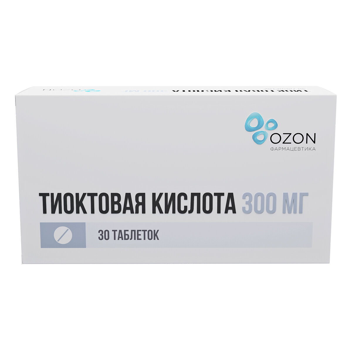 Тиоктовая кислота, таблетки 300 мг, 30 шт.