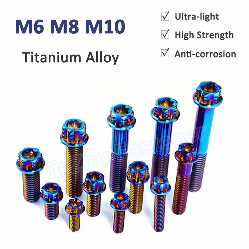1 шт. титановый болт M6 M8 M10 Torx, фланцевый винт, тормоза для мотоцикла, винты для M6x20mm