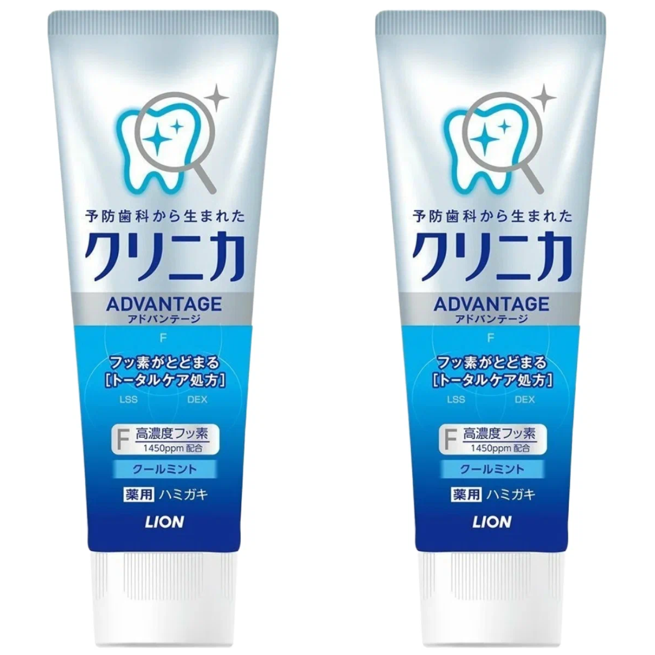 Зубная паста Lion комплексного действия Clinica Advantage, со вкусом охлаждающей мяты, 130 г, 2шт