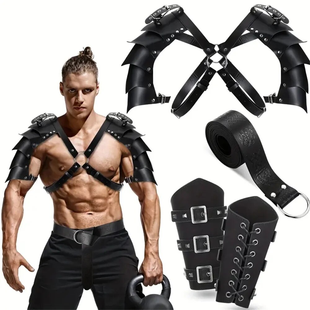 Наплечники панк из искусственной кожи, комплект Style E 4PCS