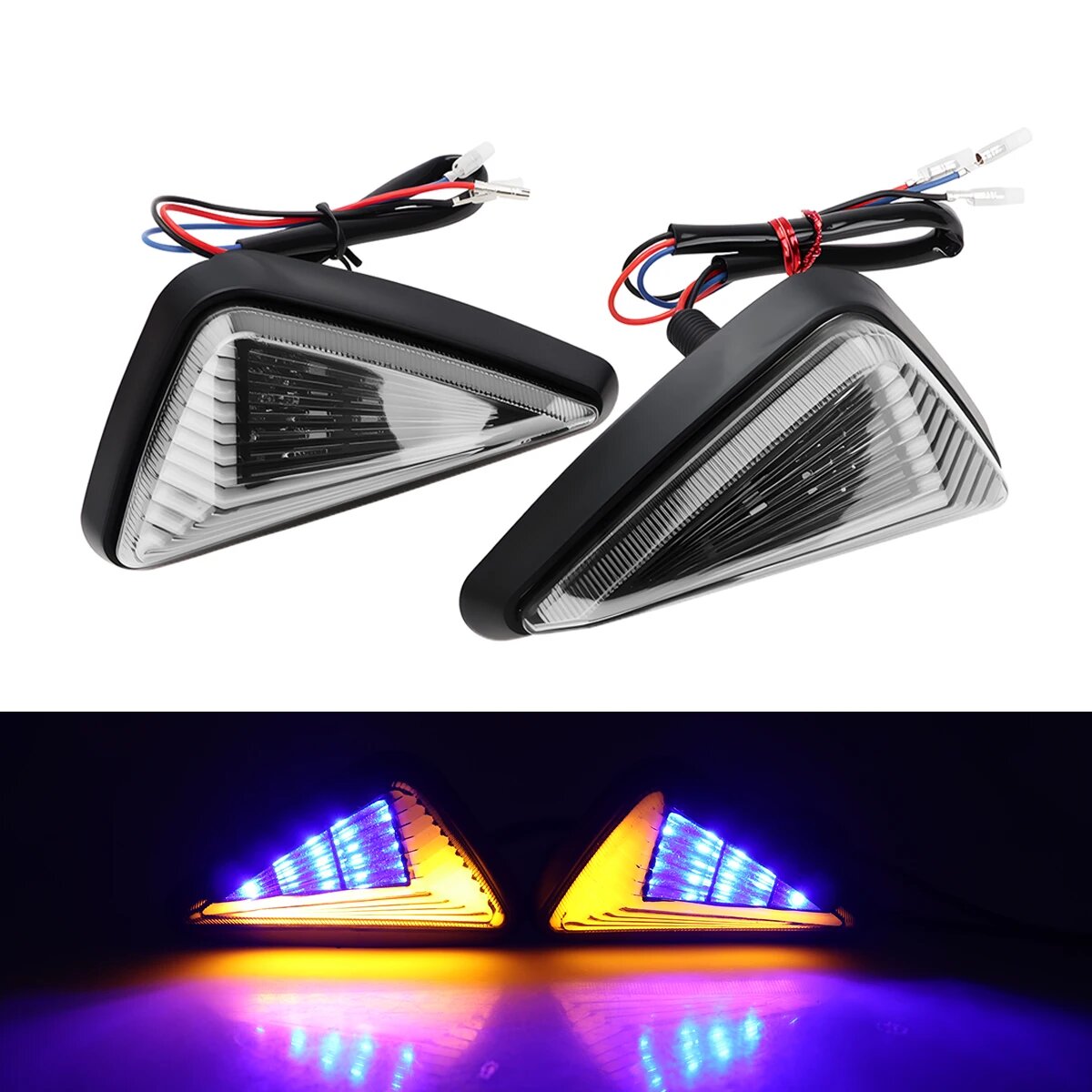 Мото поворотники LED Blue yellow, 1 пара