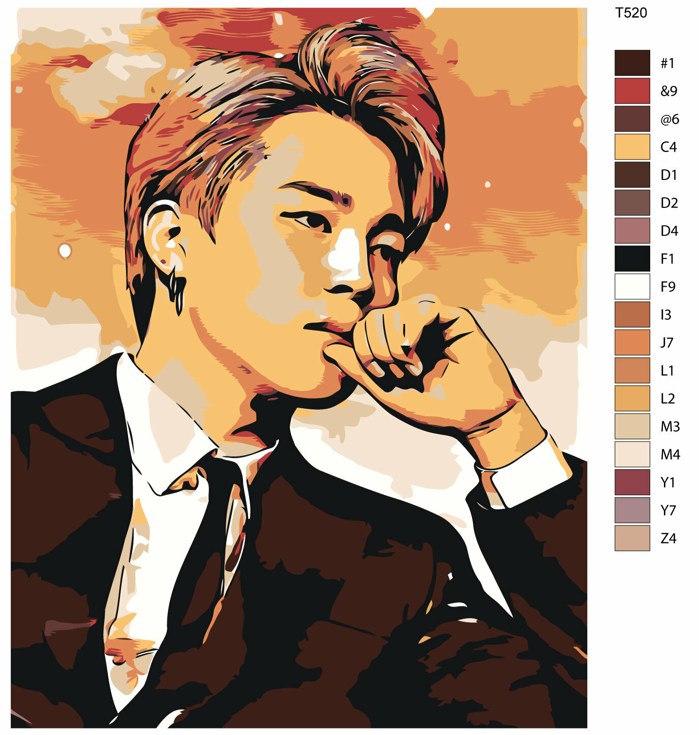 Картина по номерам T520 "Пак Чимин (Park Jimin), участник группы BTS (БТС)" 80x100