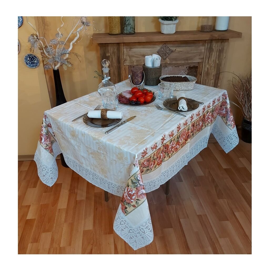 Скатерть Meiwa "FPLUS-175", антискользящая, бежевая, 122 x 152 см