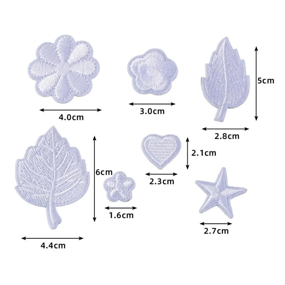 Набор нашивок Flower Leaves, 7 шт, фиолетовый, белый