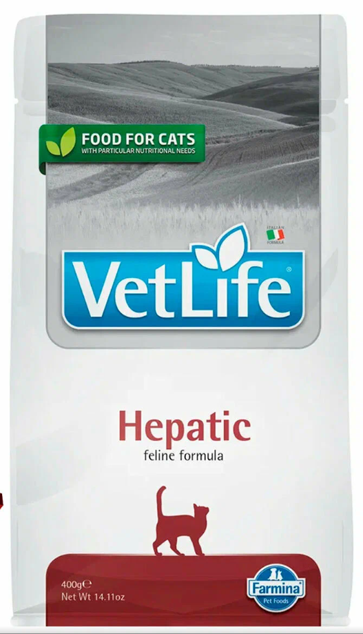 Сухой корм Farmina Vet Life Hepatic (Фармина) для кошек для поддержания функции печени, 0.4 кг