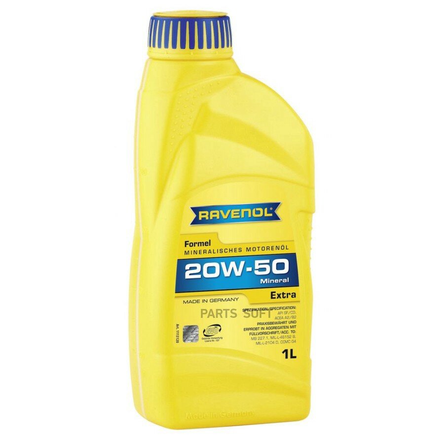 Моторное масло RAVENOL Formel Extra SAE 20W-50 SF-CD ( 1л) new от официального дистрибьютора, RAVENOL, артикул 4014835724815