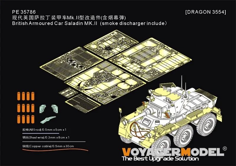 Фототравленная деталь Voyager PE35786 для модели Saladin MK.II