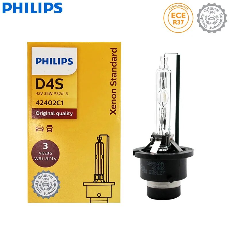 Philips HID D4S 35 Вт ксеноновый стандарт 4200K авто оригинальные фары автомобильные оригинальные лампы OEM замена обновления D4 ECE 42402C1, 1X
