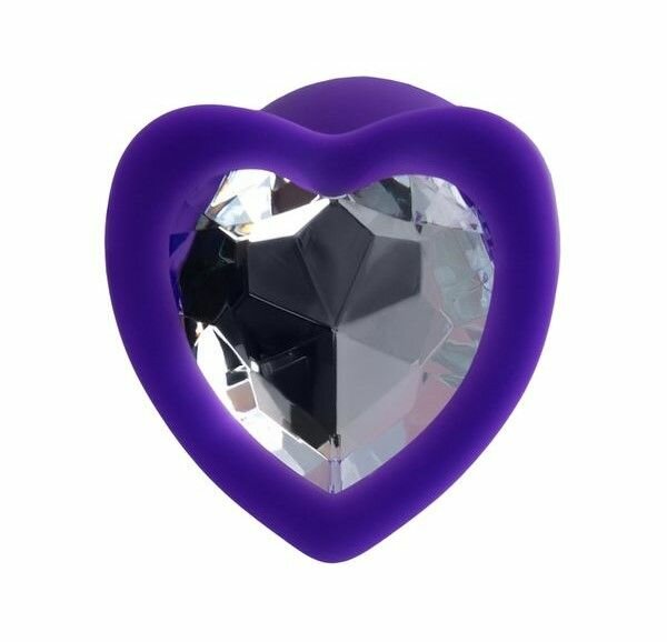 Анальная втулка ToDo by Toyfa Diamond Heart, силикон, фиолетовая S